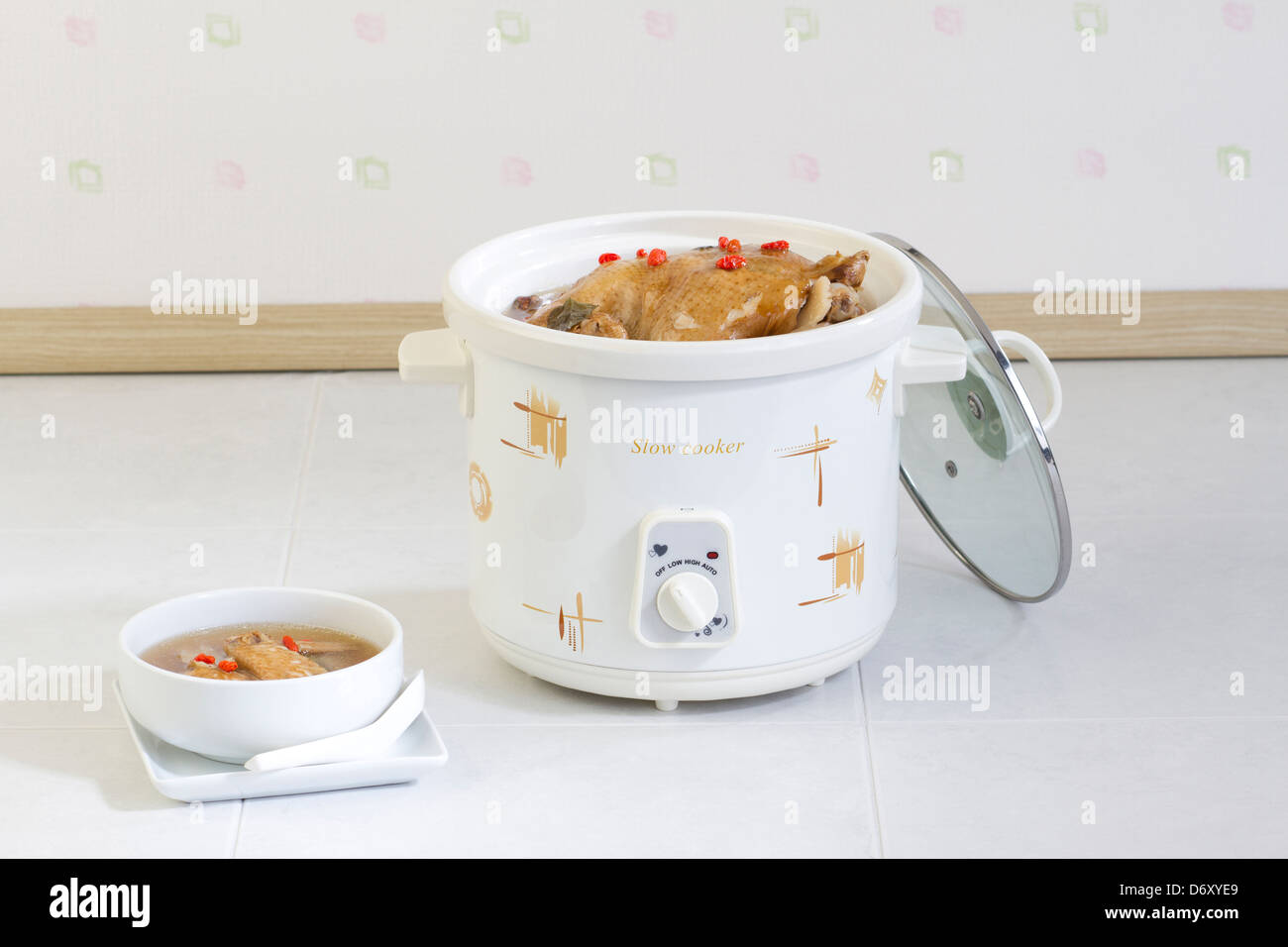 Electric pot for cooking or casserole food in the kitchen Stock Photo ...