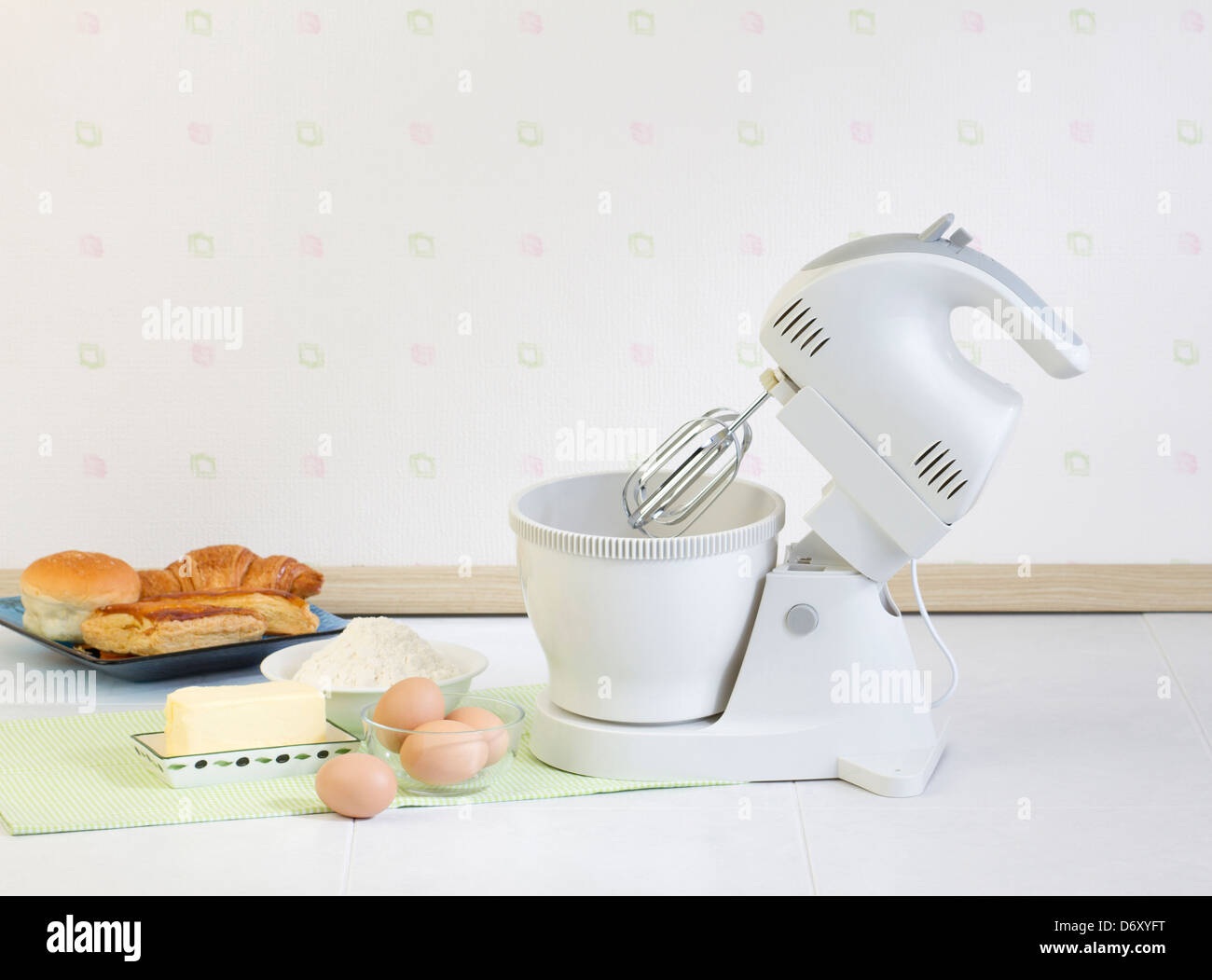 Flour mixer tool for your bakery preparing Stock Photo - Alamy