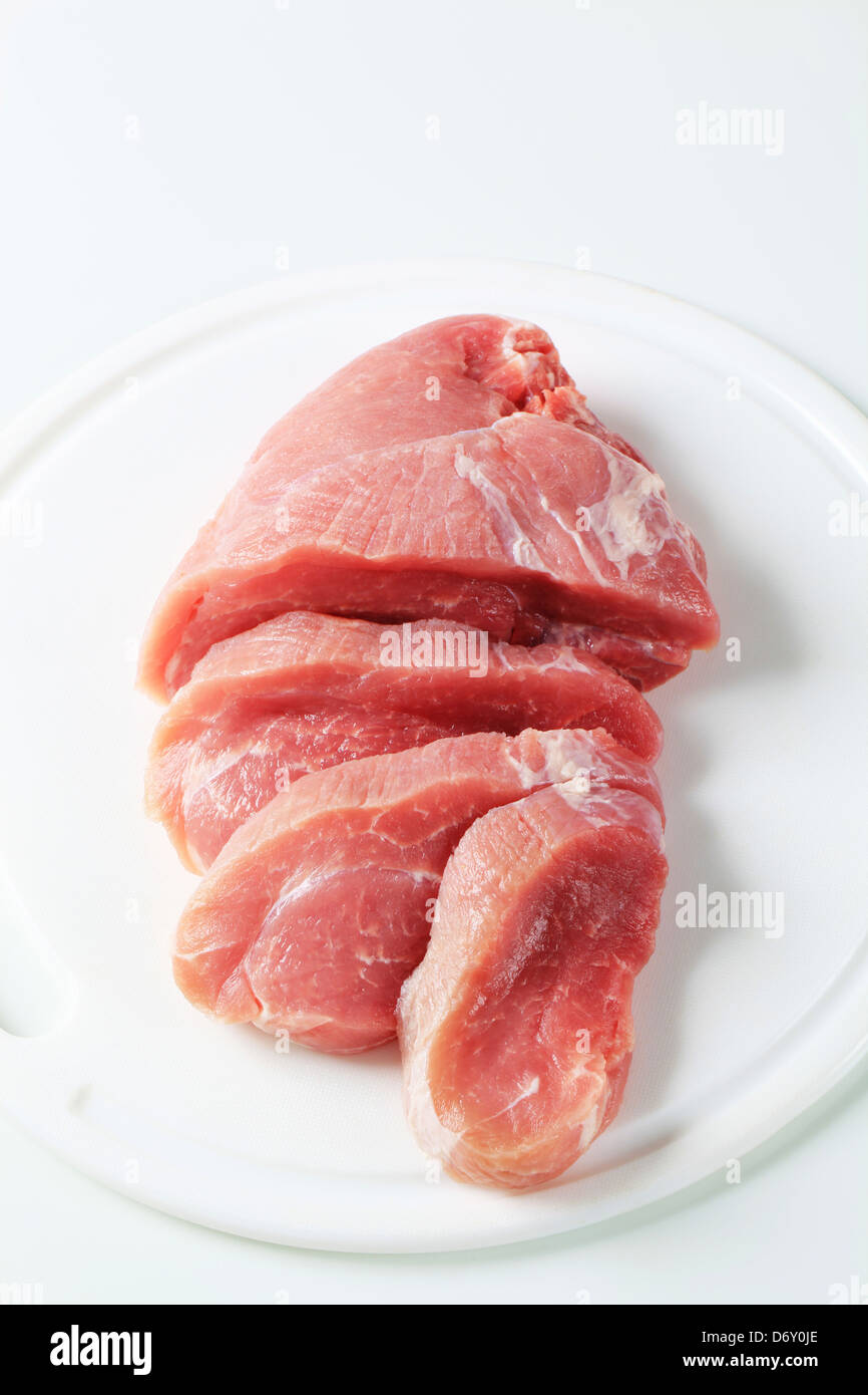 Fresh pork meat on a cutting board Stock Photo - Alamy
