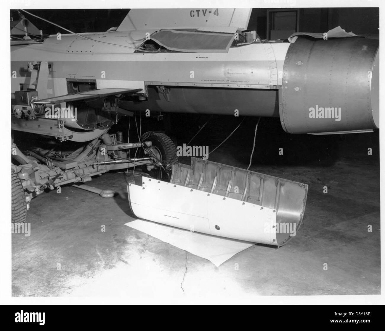 This photograph depicts a Radioplane MX-2144 XQ-4 CTV 4 drone mounted ...