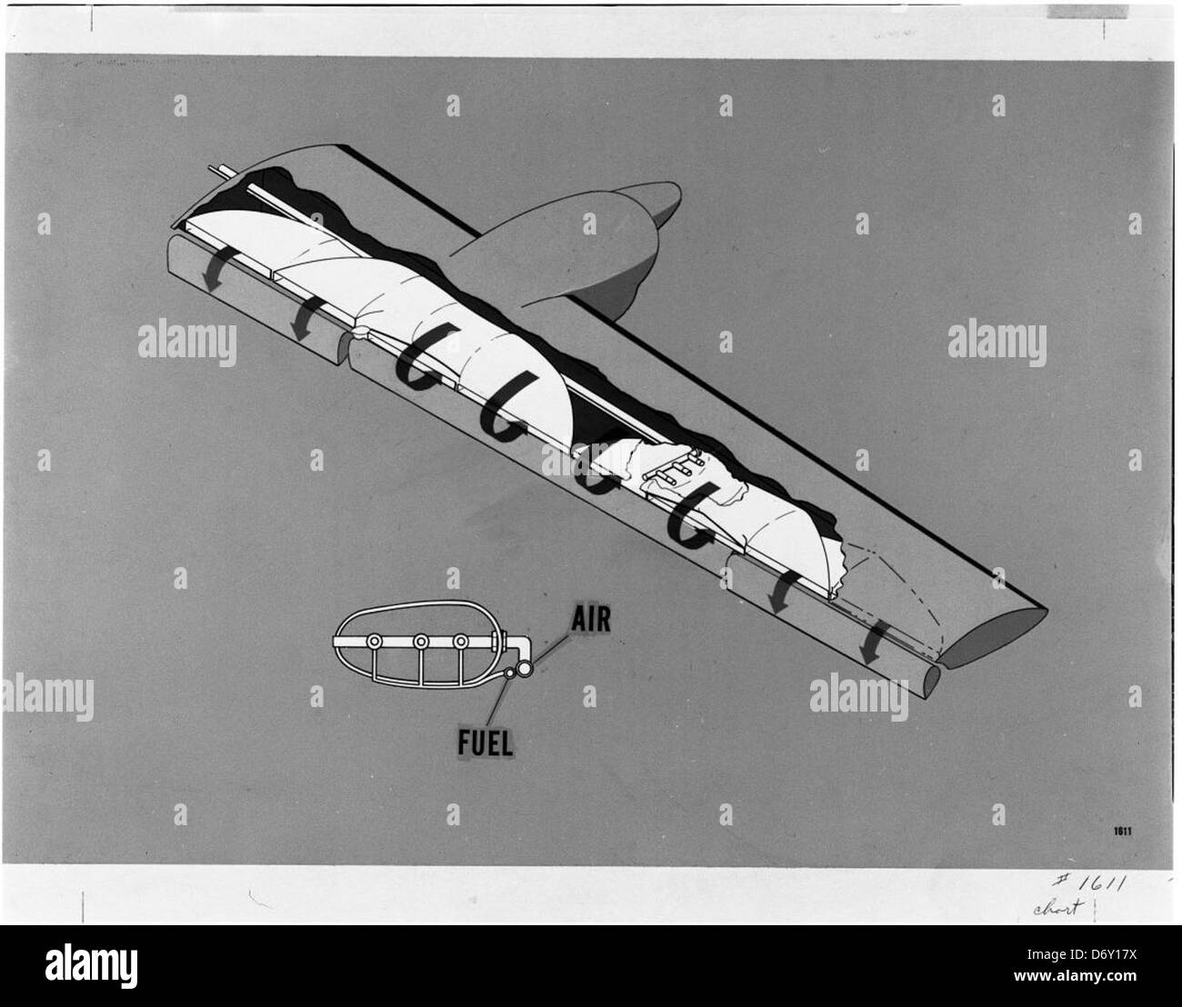 This photograph shows a cut-away view of the Ryan XV-5 Vertifan, a VTOL ...