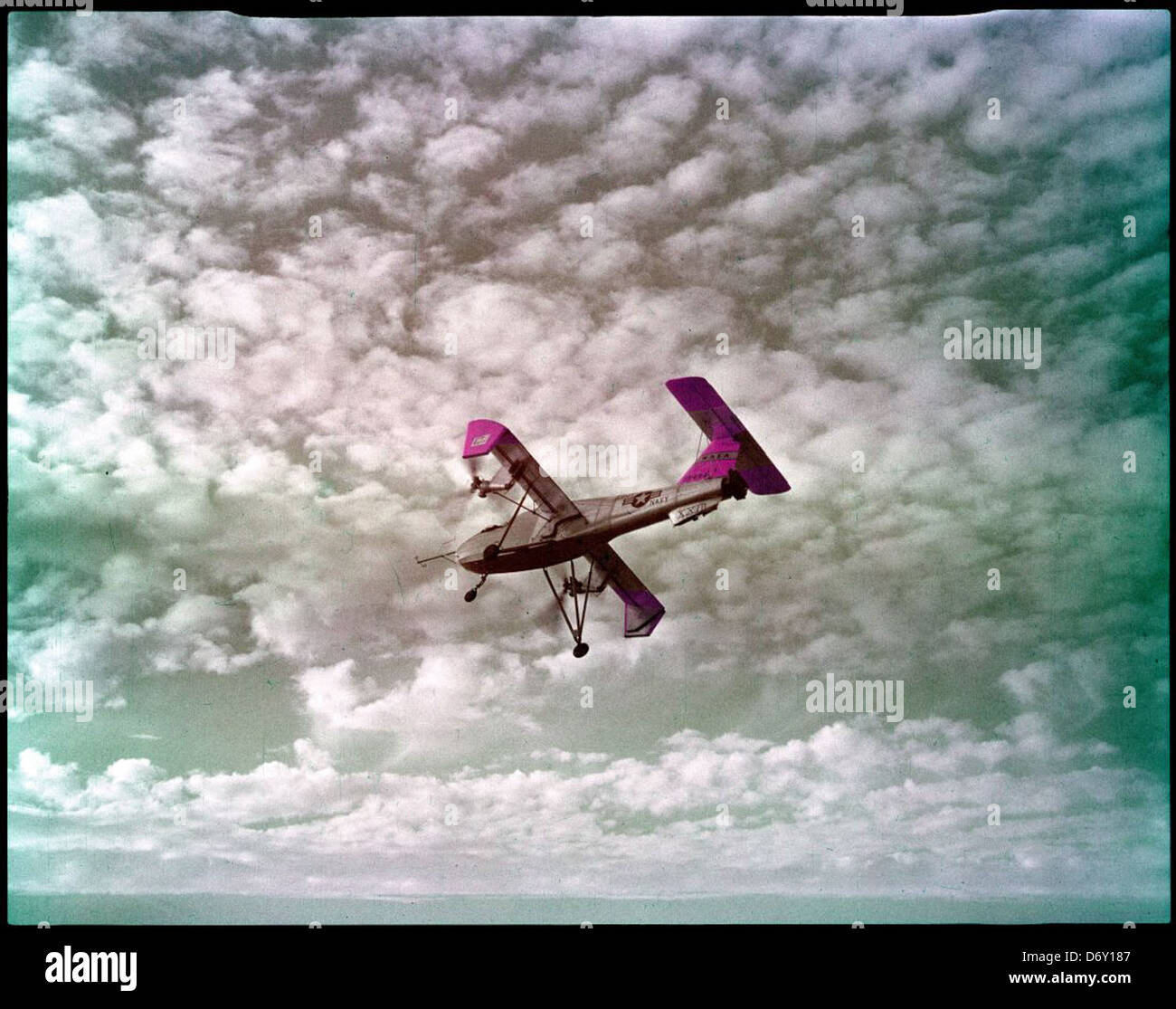 A photograph of the Ryan VZ-3RY Vertiplane in flight, showcasing its ...