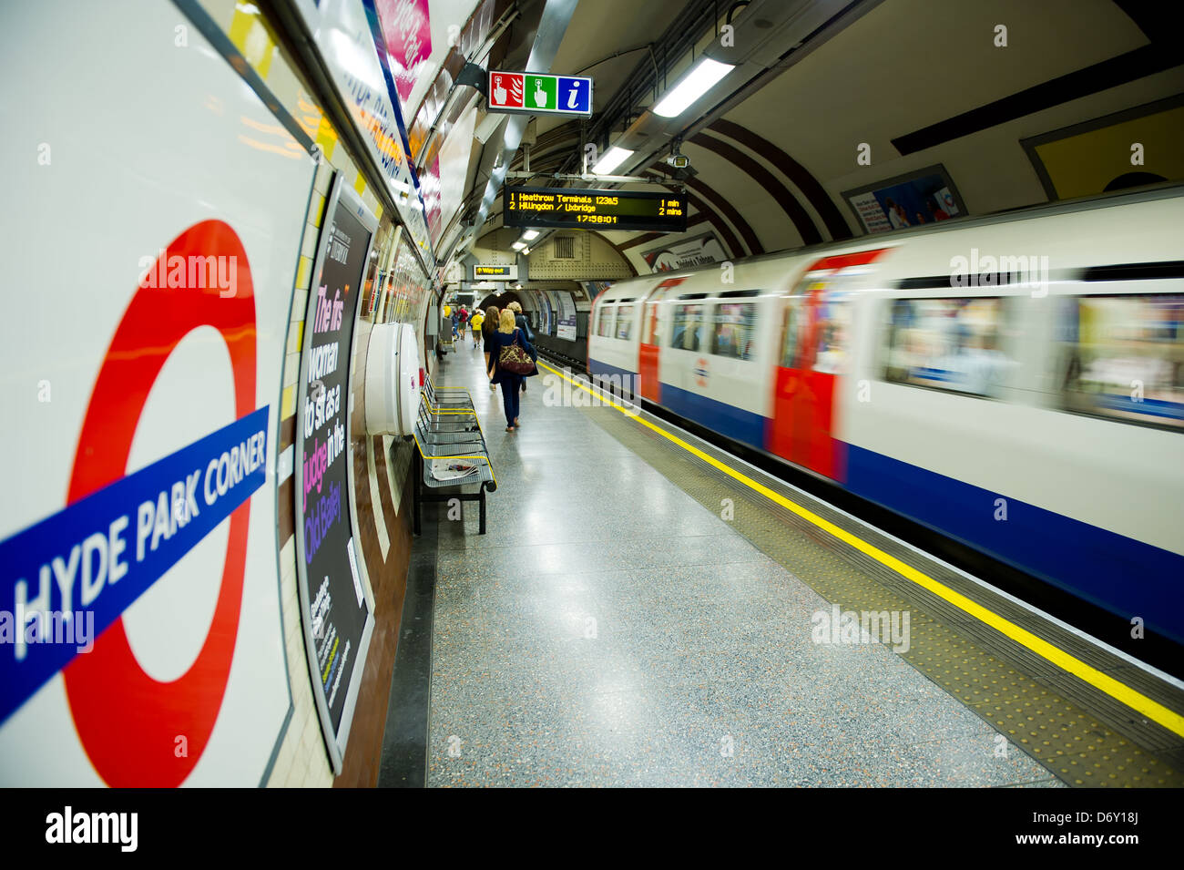 Inside view of London Underground Stock Photo - Alamy