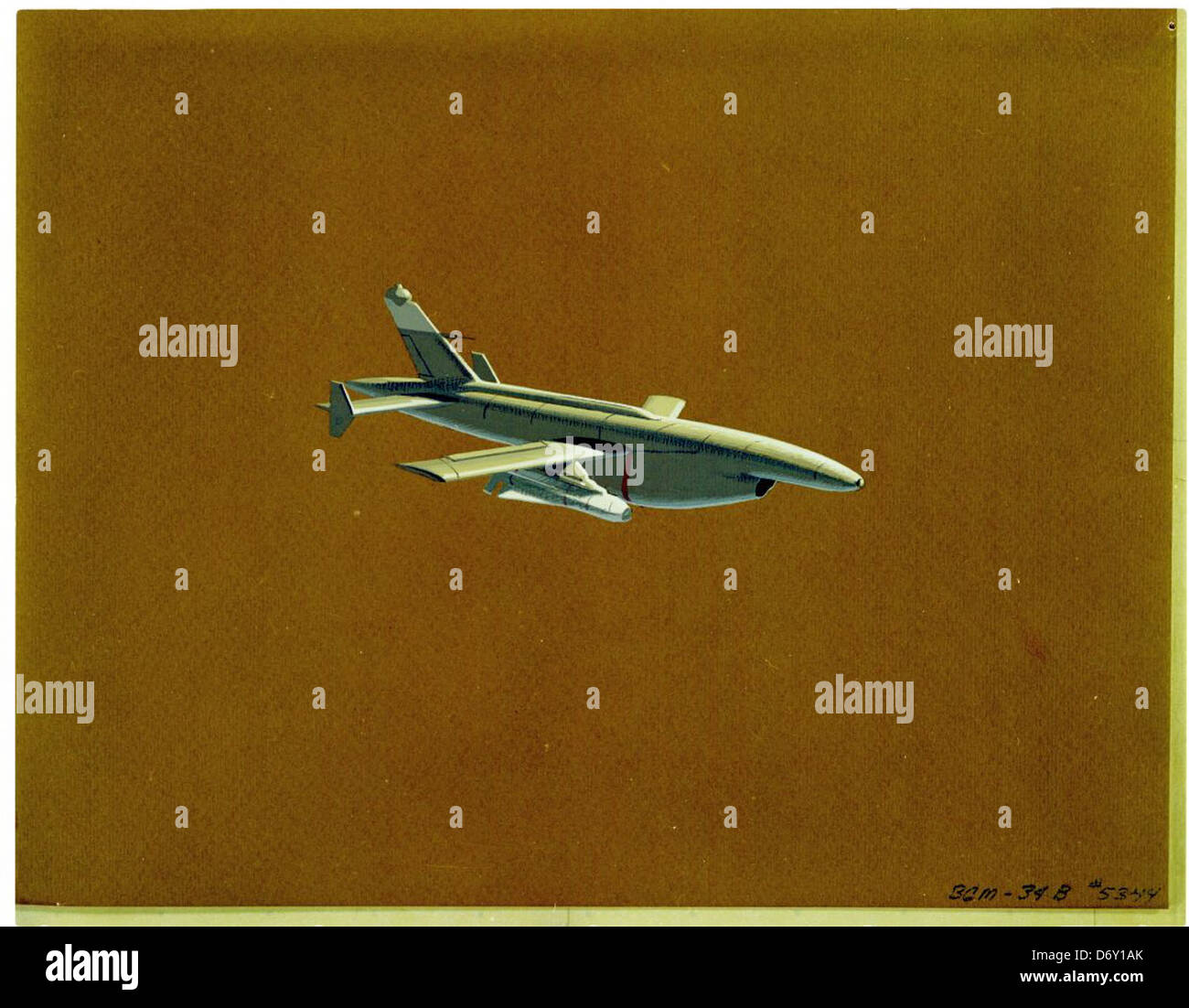 A photograph of a Ryan Aeronautical C5344-C BGM-34B Firebee drone, used ...