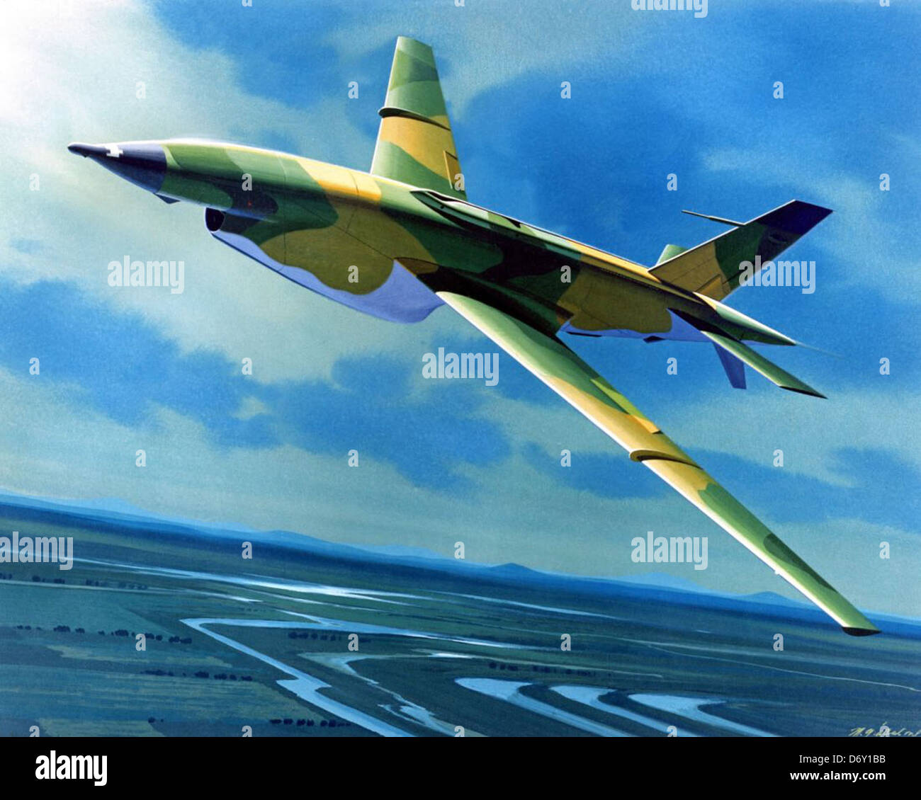 This artwork depicts the Ryan Aeronautical TRA R-566-J 147J drone, a ...