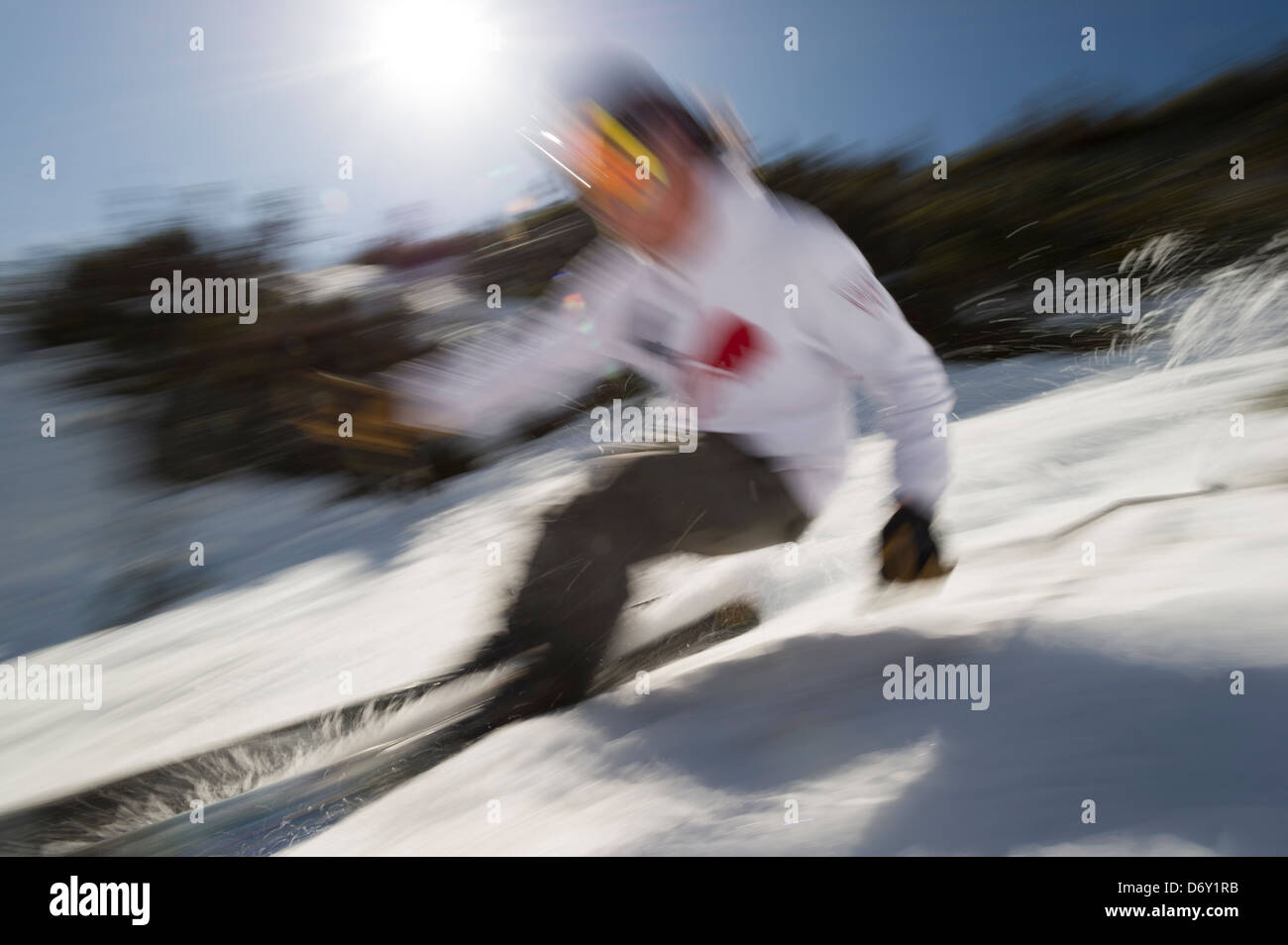 Motion blurred image of an expert skier, Stowe, VT, USA Stock Photo - Alamy