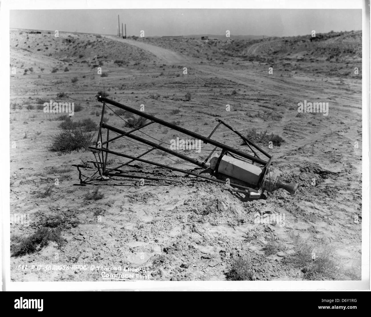 The photo shows a Q-4 ground launch rail test conducted by the U.S. Air ...