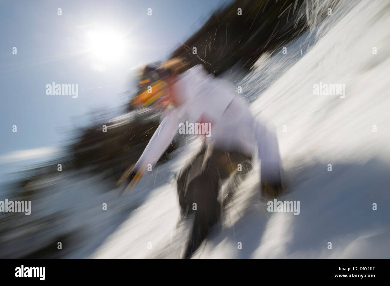 Motion blurred image of an expert skier, Stowe, VT, USA Stock Photo - Alamy