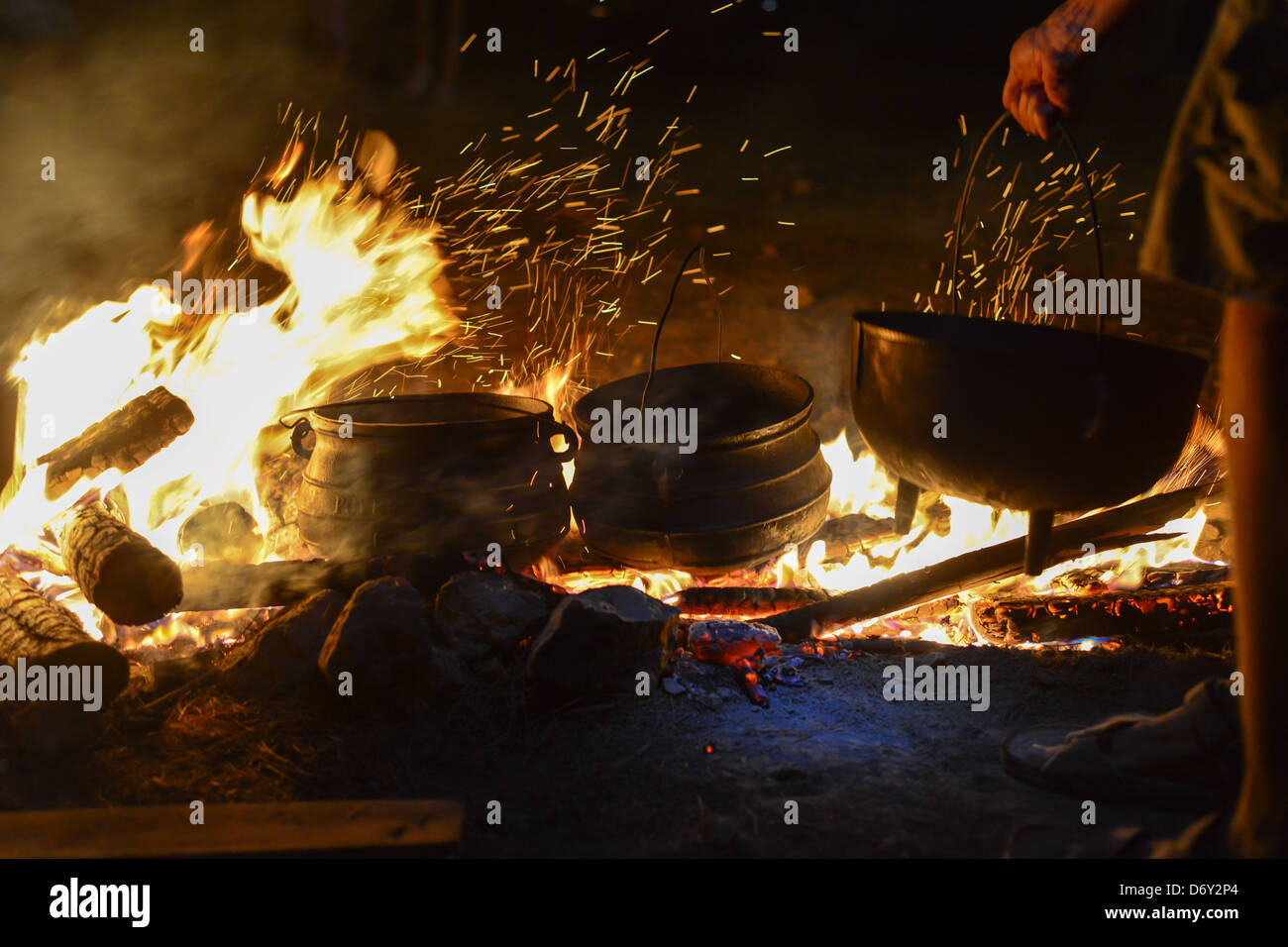 Poyke on fire Stock Photo - Alamy