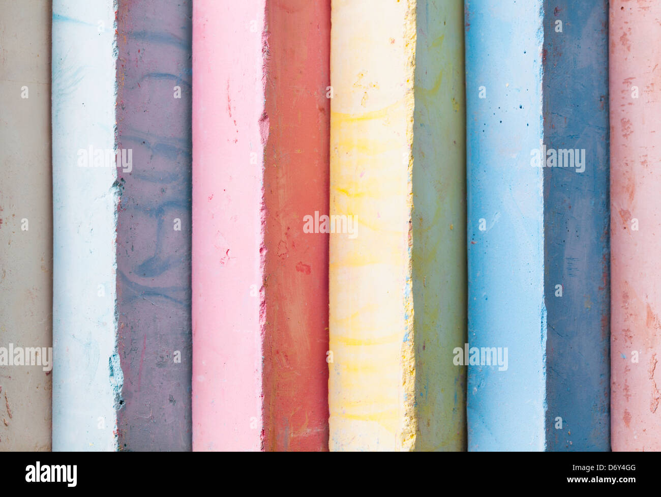 chalks pieces colorful row closeup Stock Photo - Alamy
