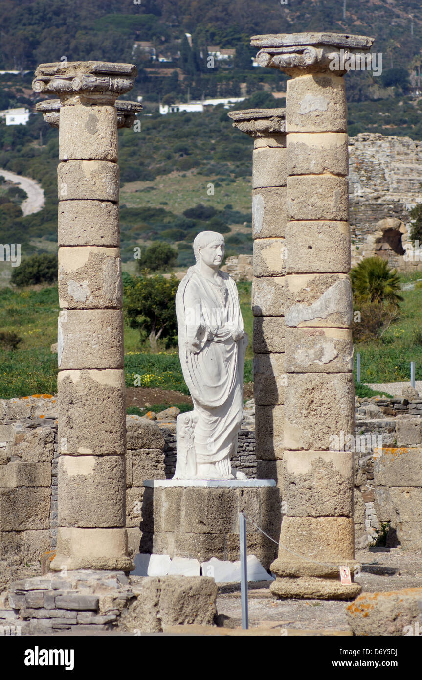 The remains of the Roman city of Baelo Claudia near Bolonia in Spain ...