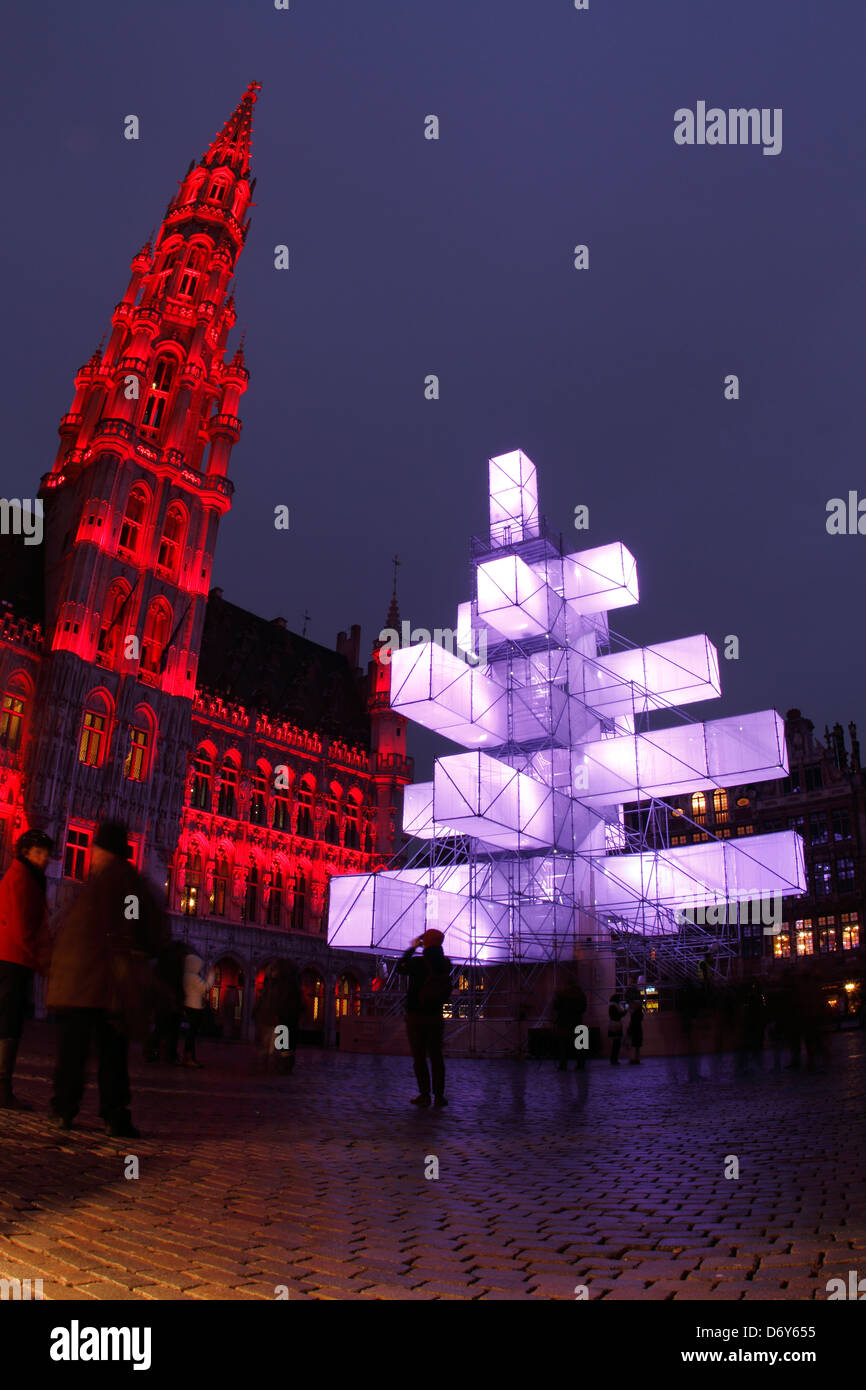 Christmas illumination brussels belgium hi-res stock photography and ...
