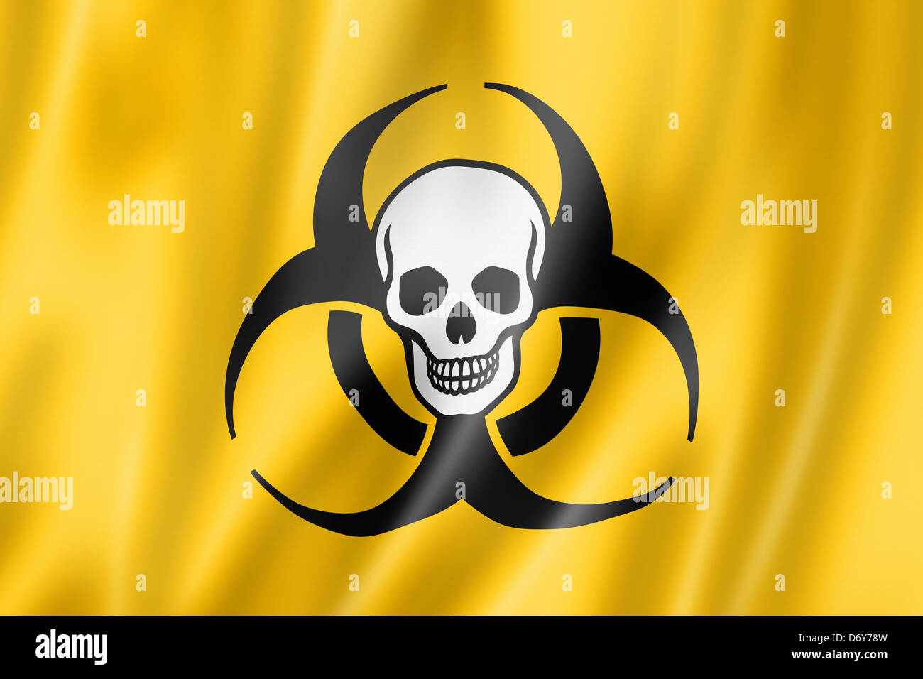 Biohazard death flag, three dimensional render, satin texture Stock ...