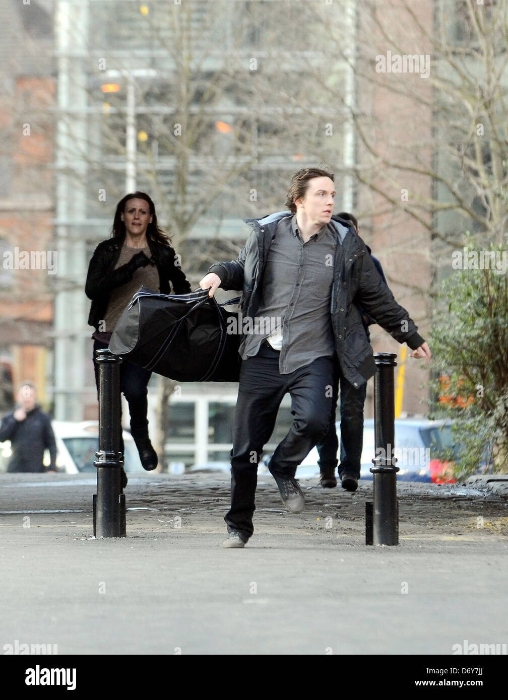 Suranne Jones filming a scene for 'Scott & Bailey' in which she has to ...