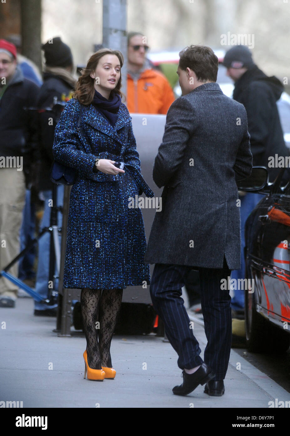 Leighton Meester filming on location on the set of 'Gossip Girl' New ...
