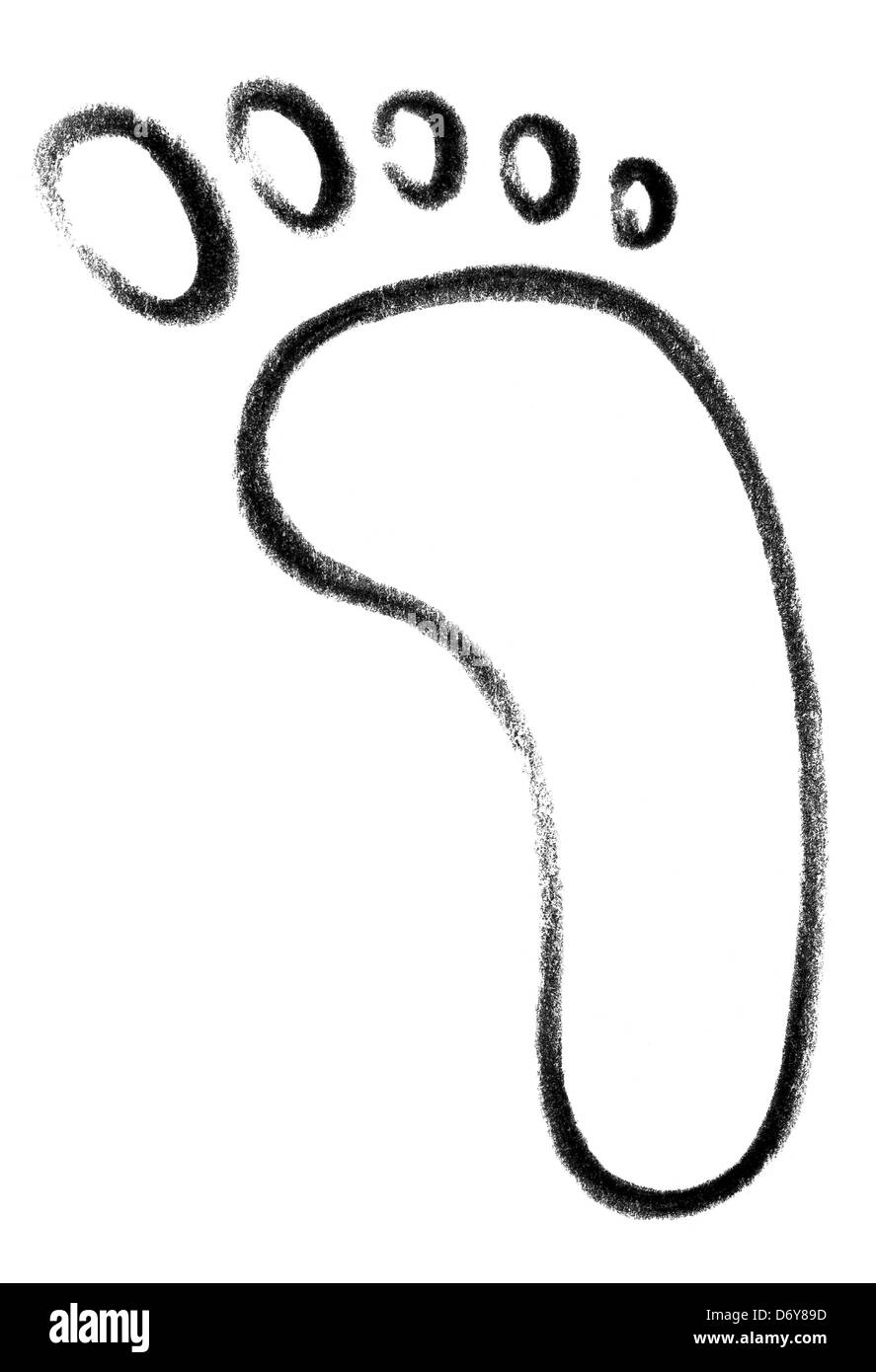crayon-sketched illustration of a footprint Stock Photo - Alamy
