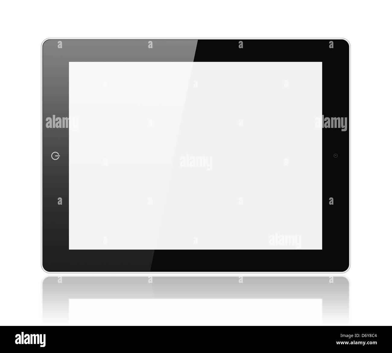 Black digital tablet pc on white background Stock Photo - Alamy