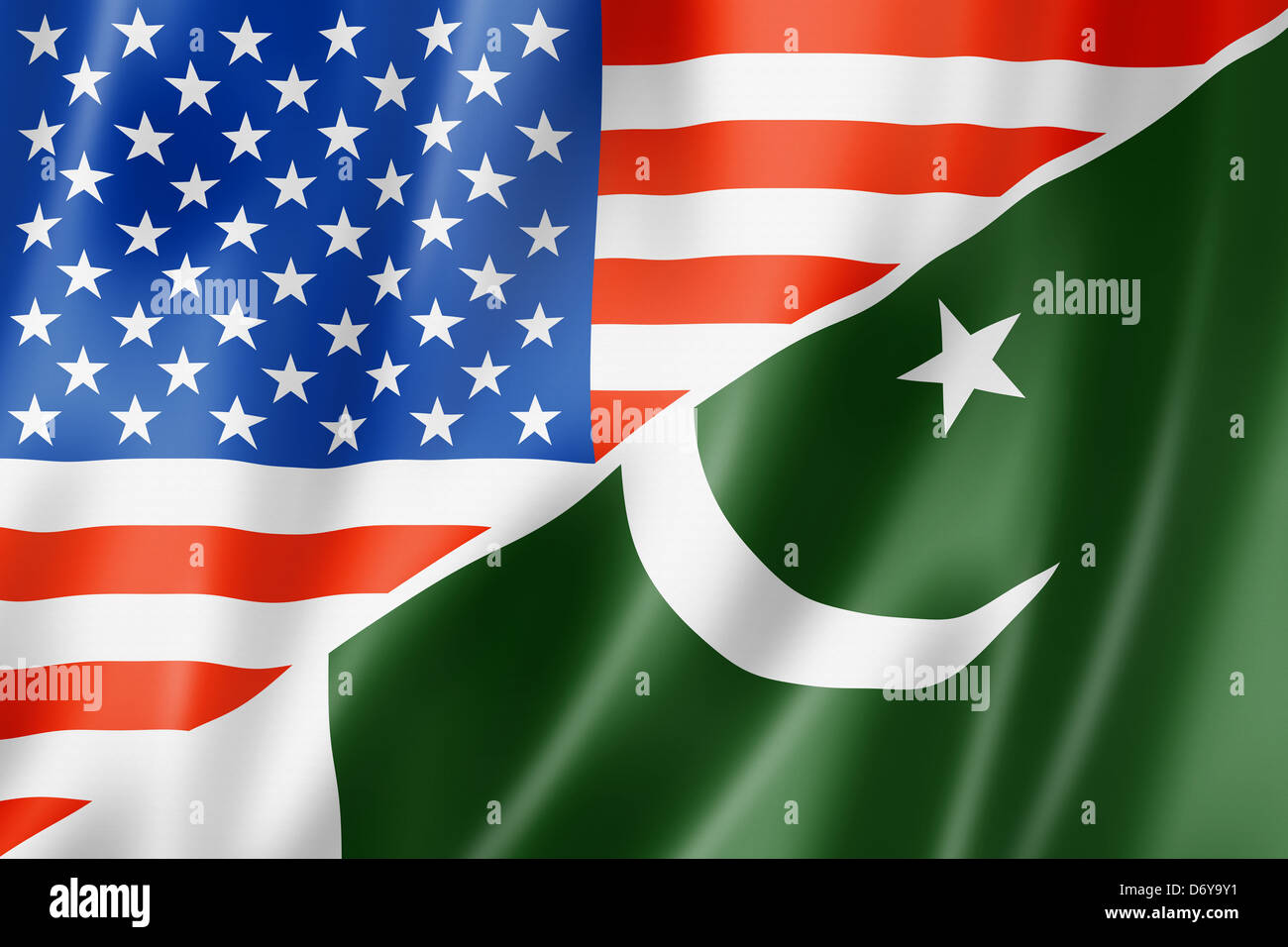 Mixed USA and Pakistan flag, three dimensional render, illustration ...