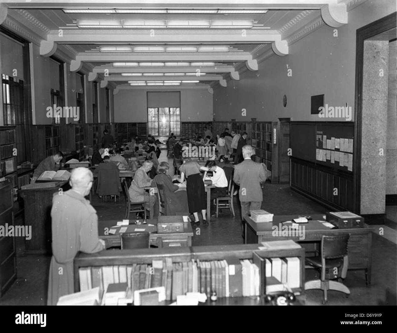 A photograph of the Richmond public library in 1956, captured by Adolph ...