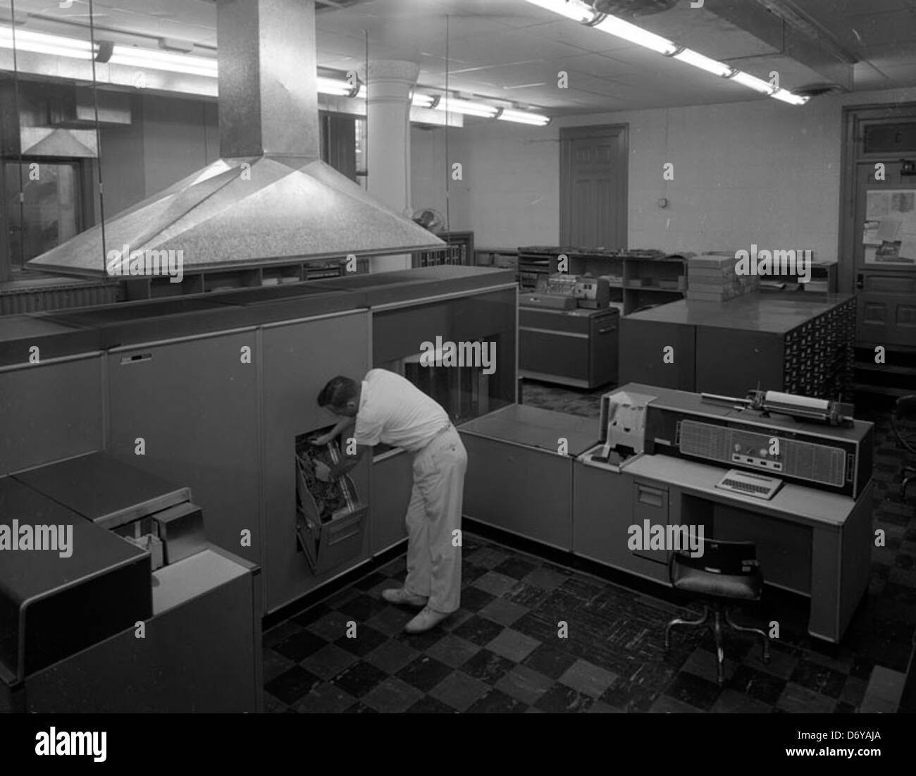 A photograph taken in 1961 at City Hall in Richmond, VA, depicting IBM ...