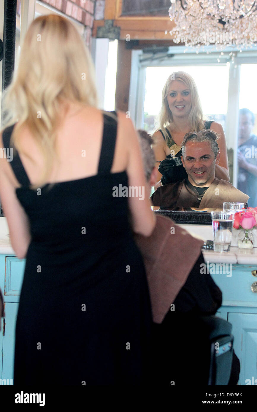 Cristian Castro Mexican pop singer getting his hair dyed at Ken Paves ...