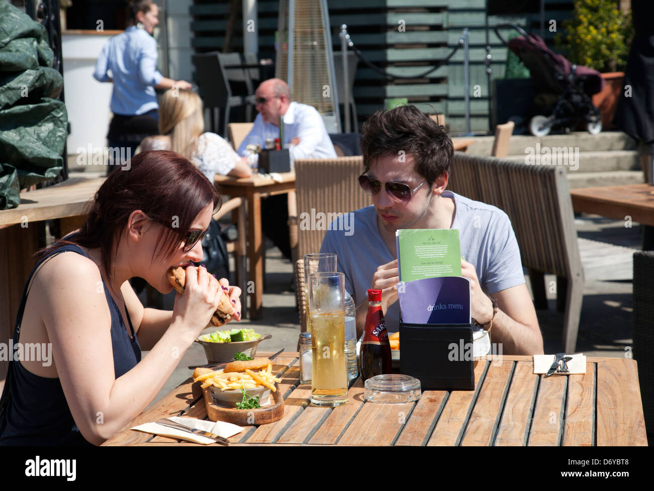 Pitcher and Piano Lunch on the Terrace in Richmond - London UK Stock ...