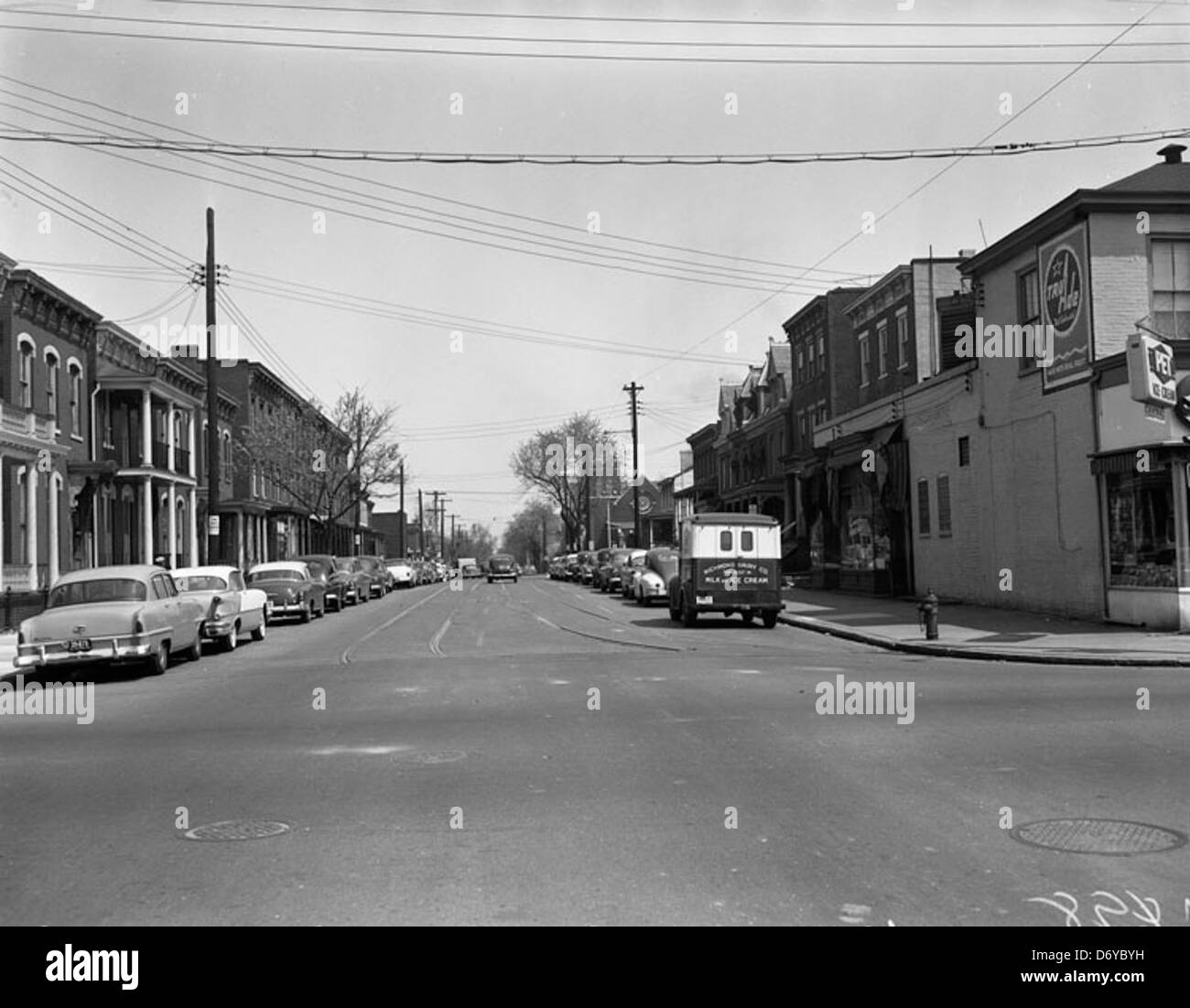 A street scene from Jackson Ward in Richmond, Virginia, in 1956 ...