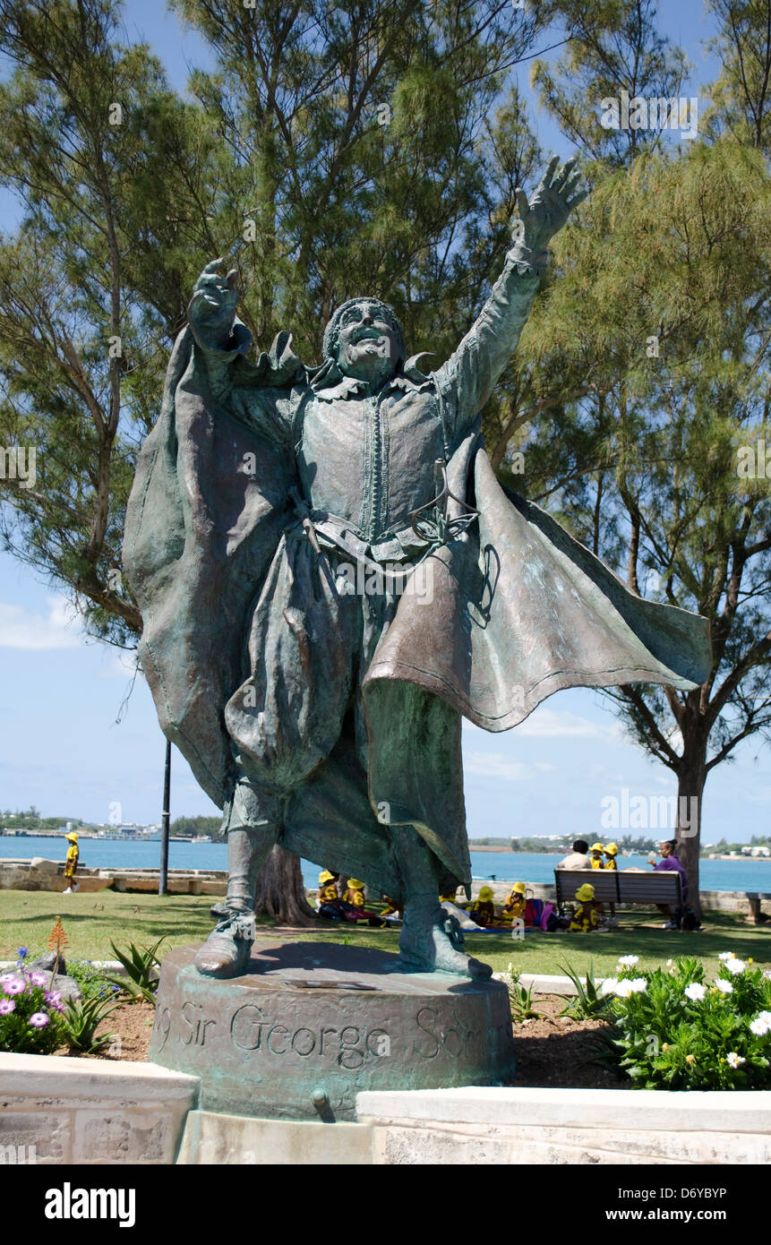 Bermuda, St.George, Statue of Sir George Somers Stock Photo - Alamy