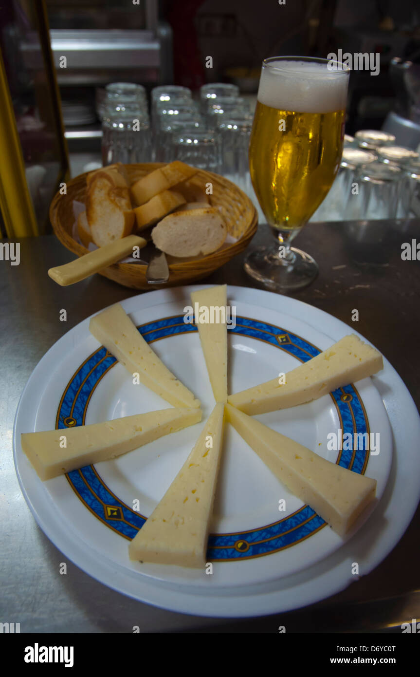 Local cheese bread and beer Santa Cruz city Tenerife island Canary ...