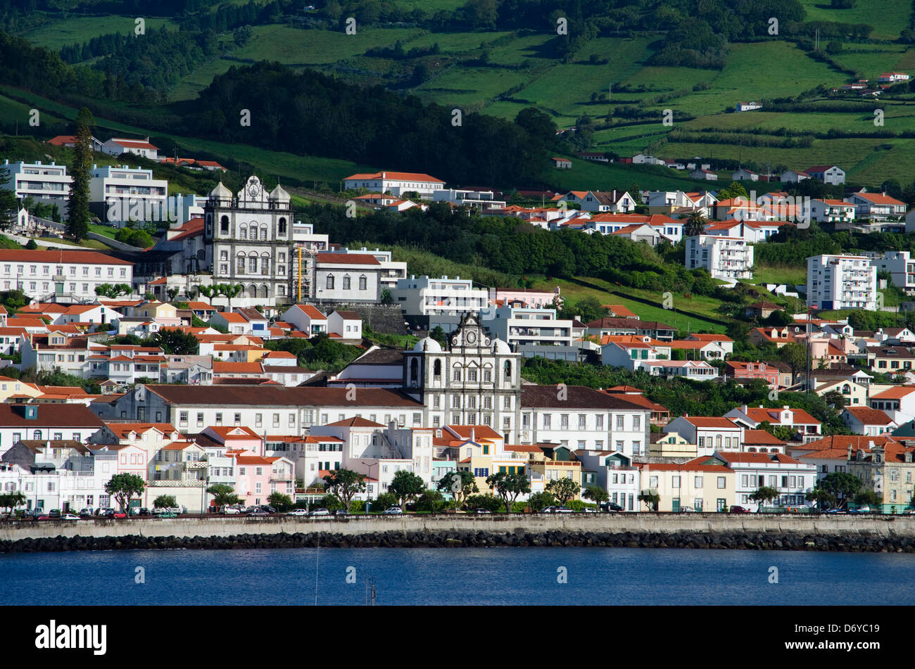 Azores, Faial Island, Waterfront view of Horta Stock Photo - Alamy