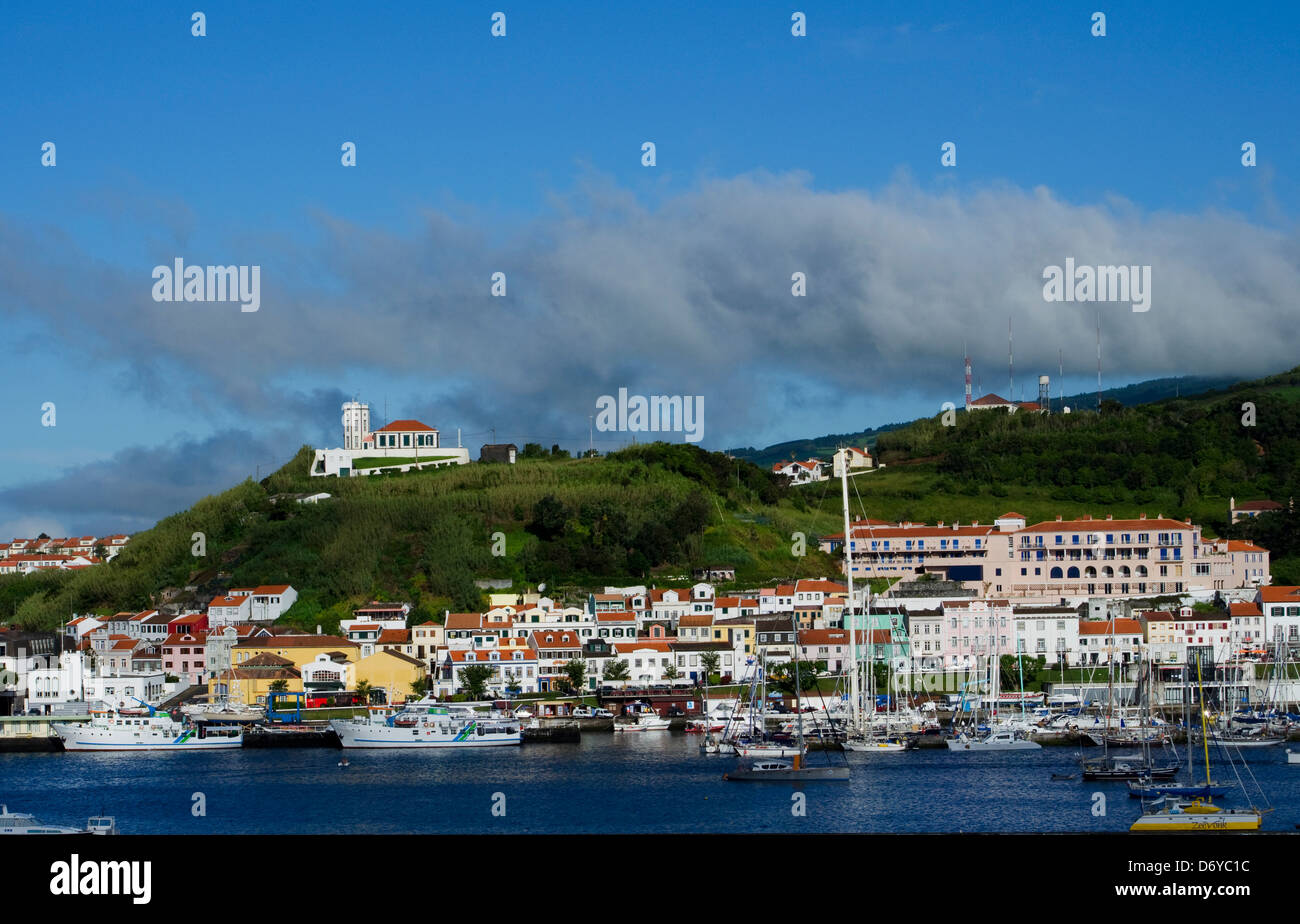 Azores, Faial Island, Waterfront view of Horta Stock Photo - Alamy