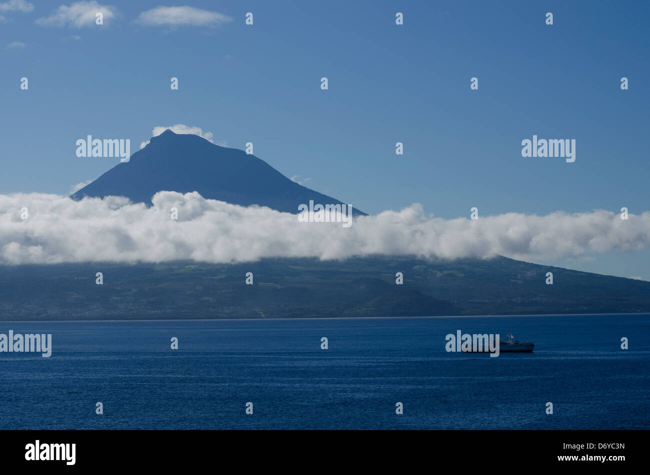 Azores, Pico Island, View of Pico Mountain from Faial Island Stock ...