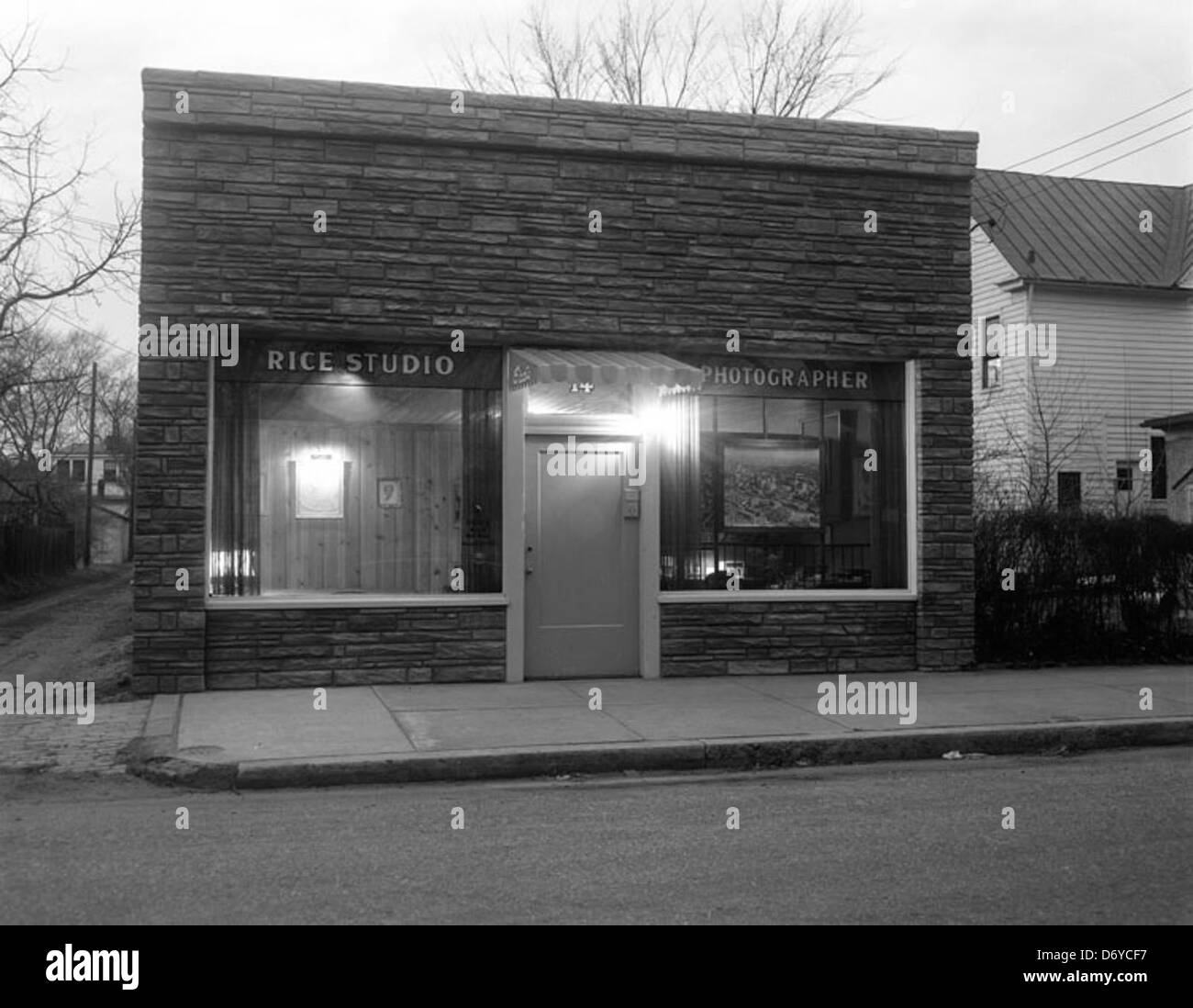 This photograph shows the exterior of the Rice Studio, located in ...
