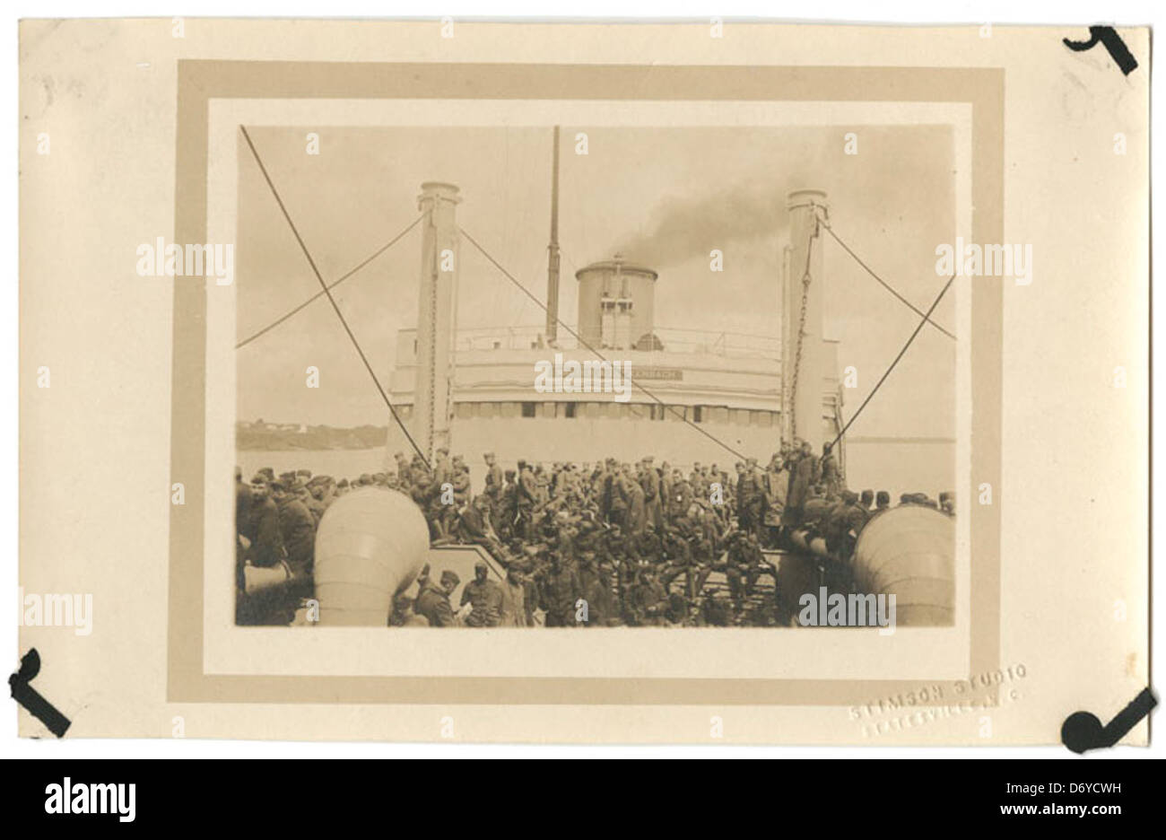 Photograph of soldiers returning home from World War I aboard the SS A ...