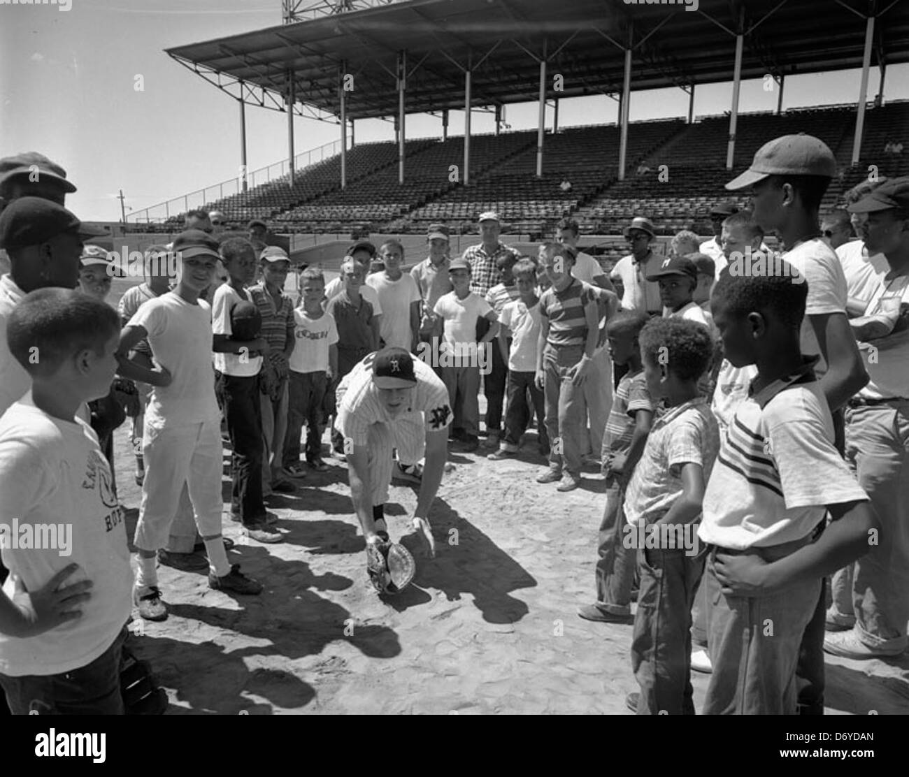 A baseball player at Parker Field in Richmond, Virginia, captured by ...