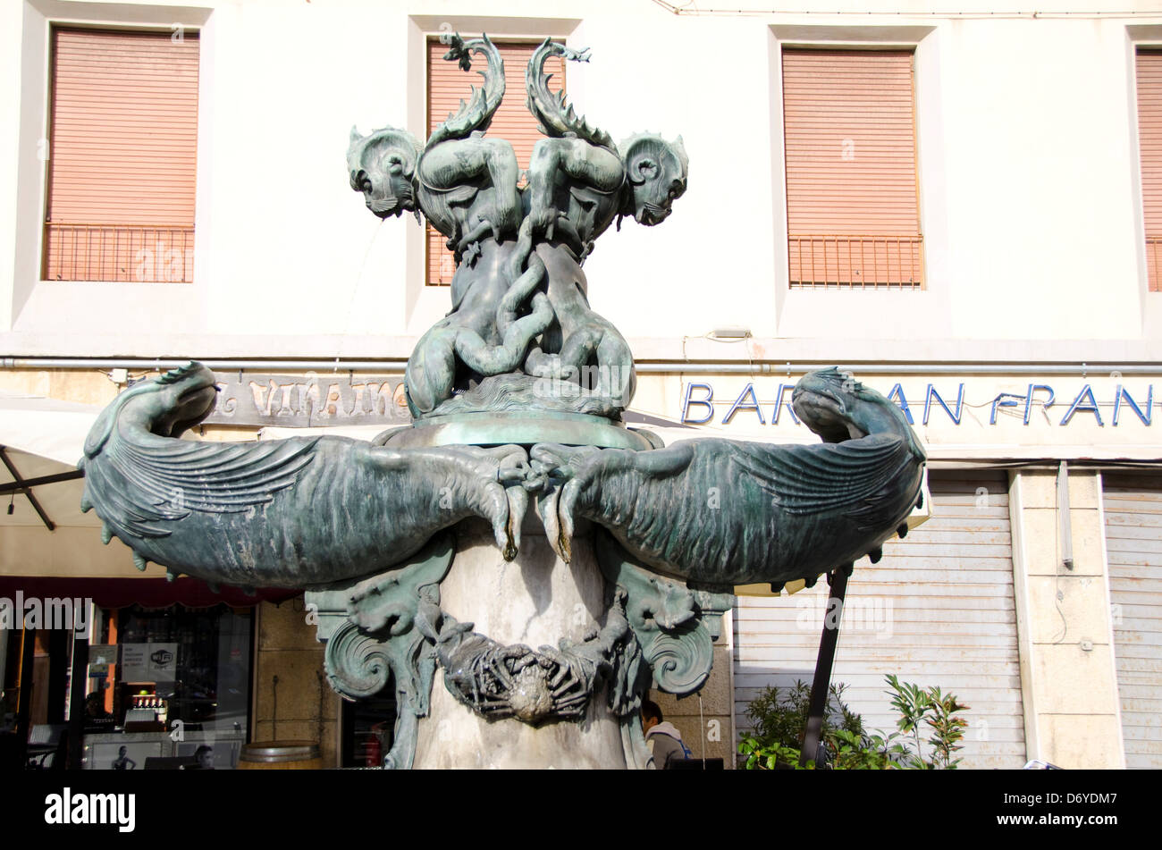 Statues at a Sea Monsters Fountain, Livorno, Tuscany, Italy Stock Photo ...