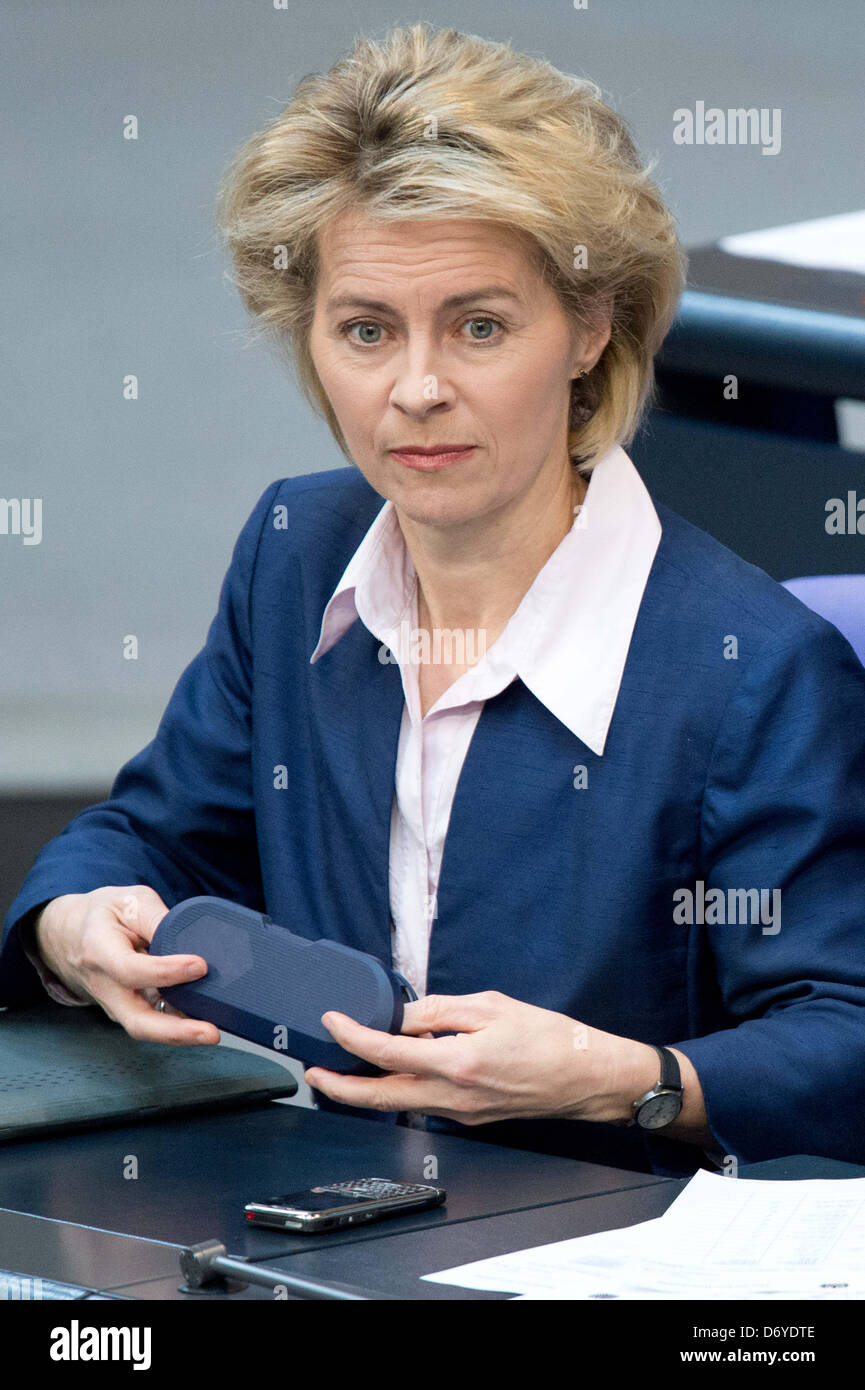 German Minister of Labour and Social Affairs Ursula von der Leyen ...