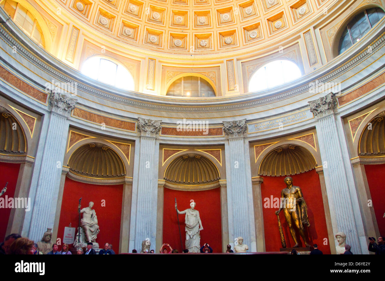 Sala Rotonda represents a miniature Pantheon with a gilded bronze ...