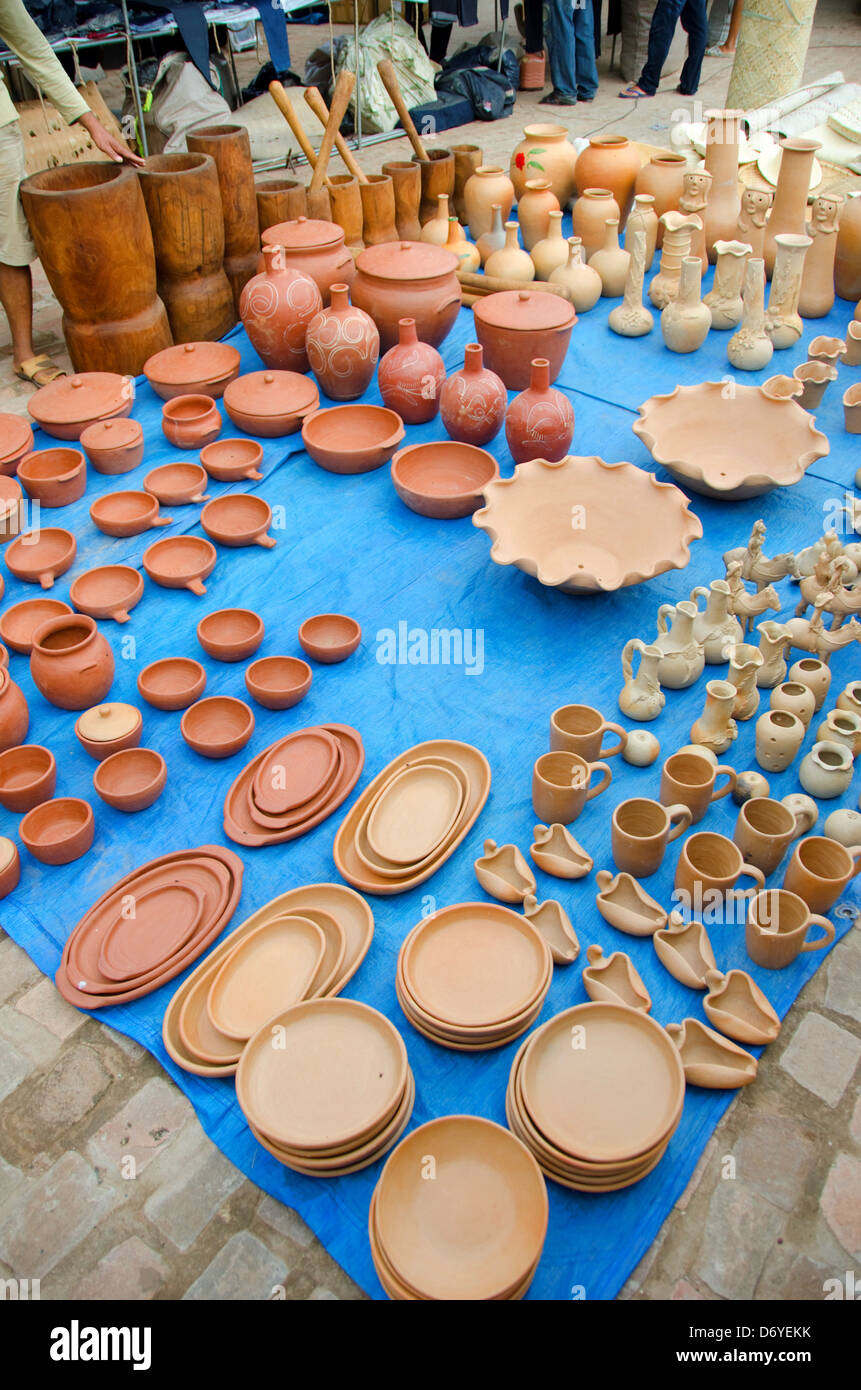 Ceramics pottery for sale at a market, Vale Do Capao, Bahia, Brazil ...