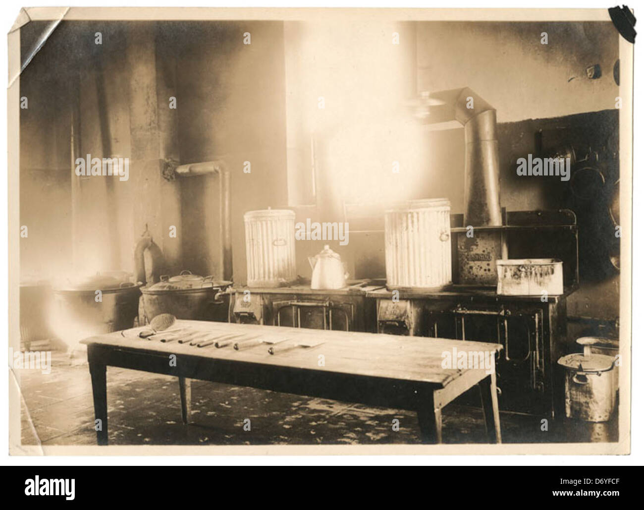 This image from World War I shows a kitchen in a men's mess hall in ...
