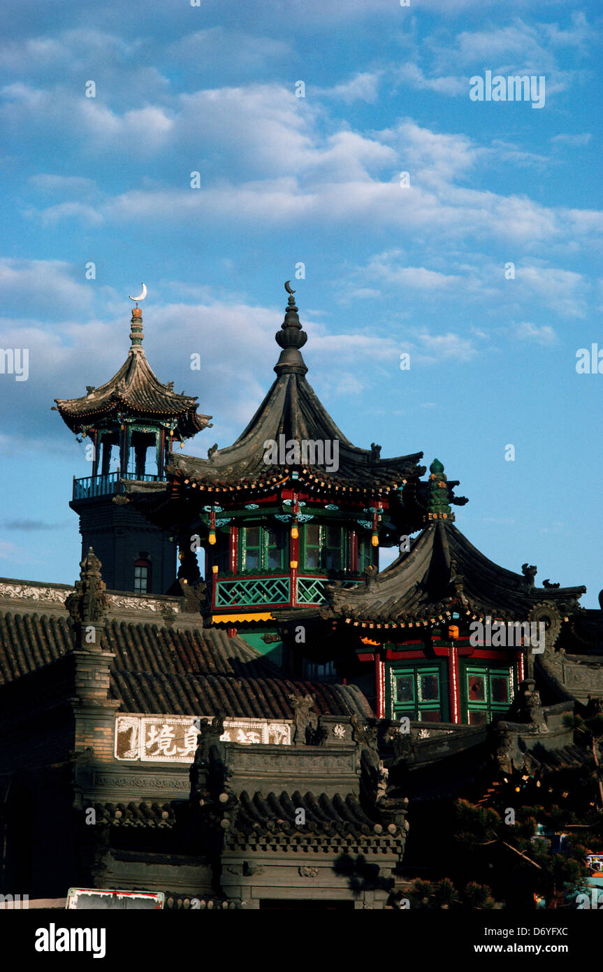 Details of towers at the Great Mosque, Hohhot, Inner Mongolia, China ...