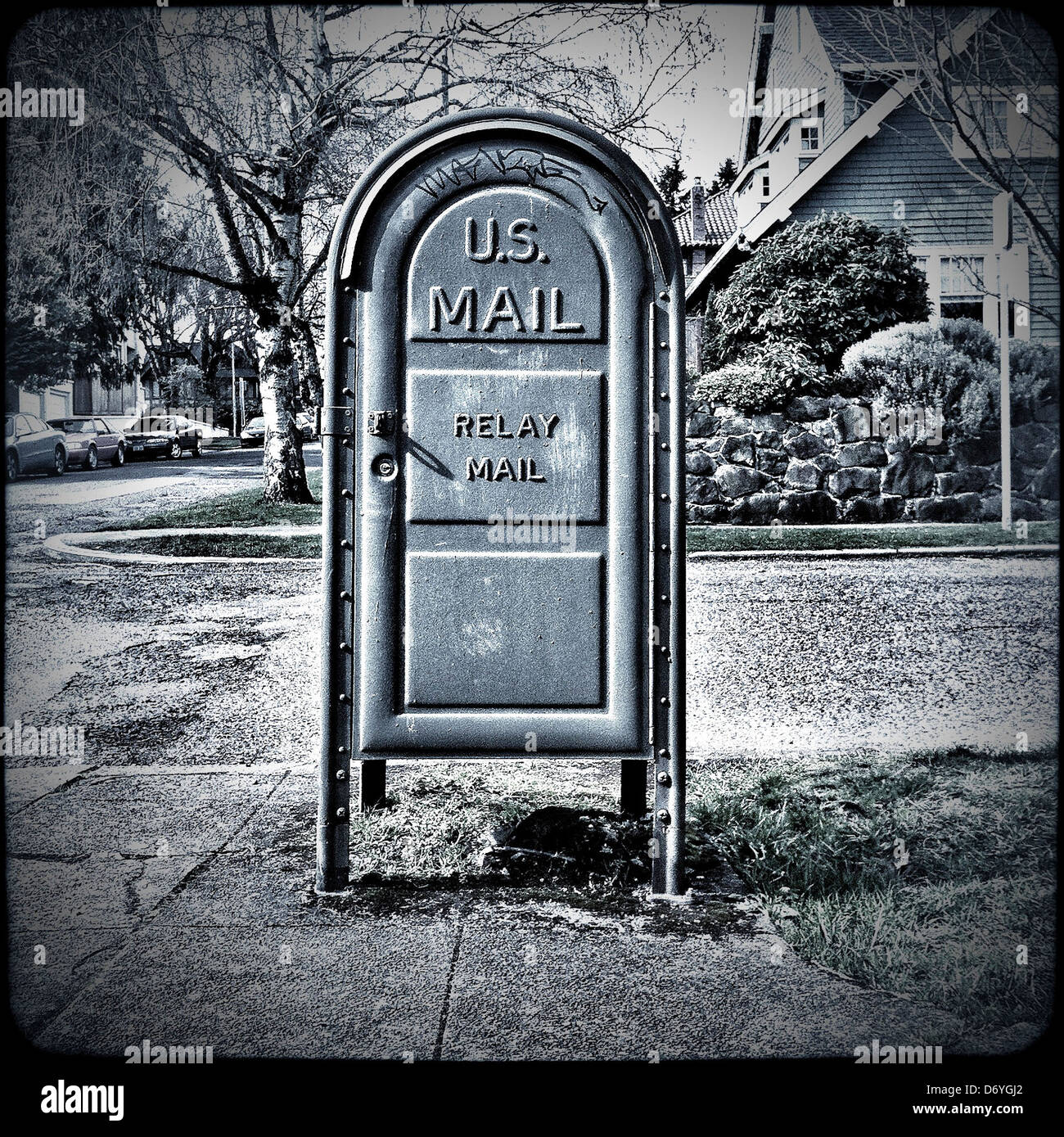 US mailbox on neighborhood corner Stock Photo - Alamy