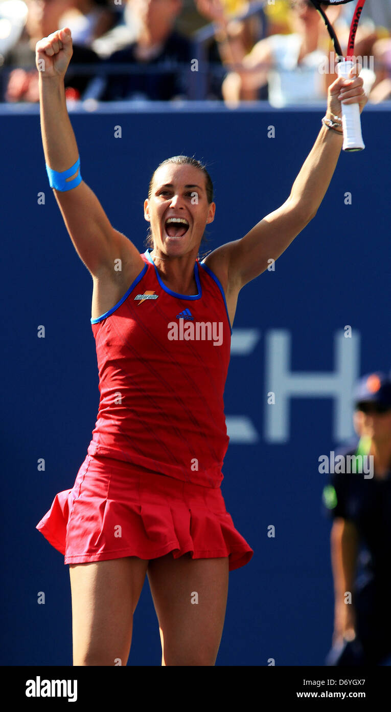 Flavia Pennetta of Italy during her match against Maria Sharapova, RUS ...