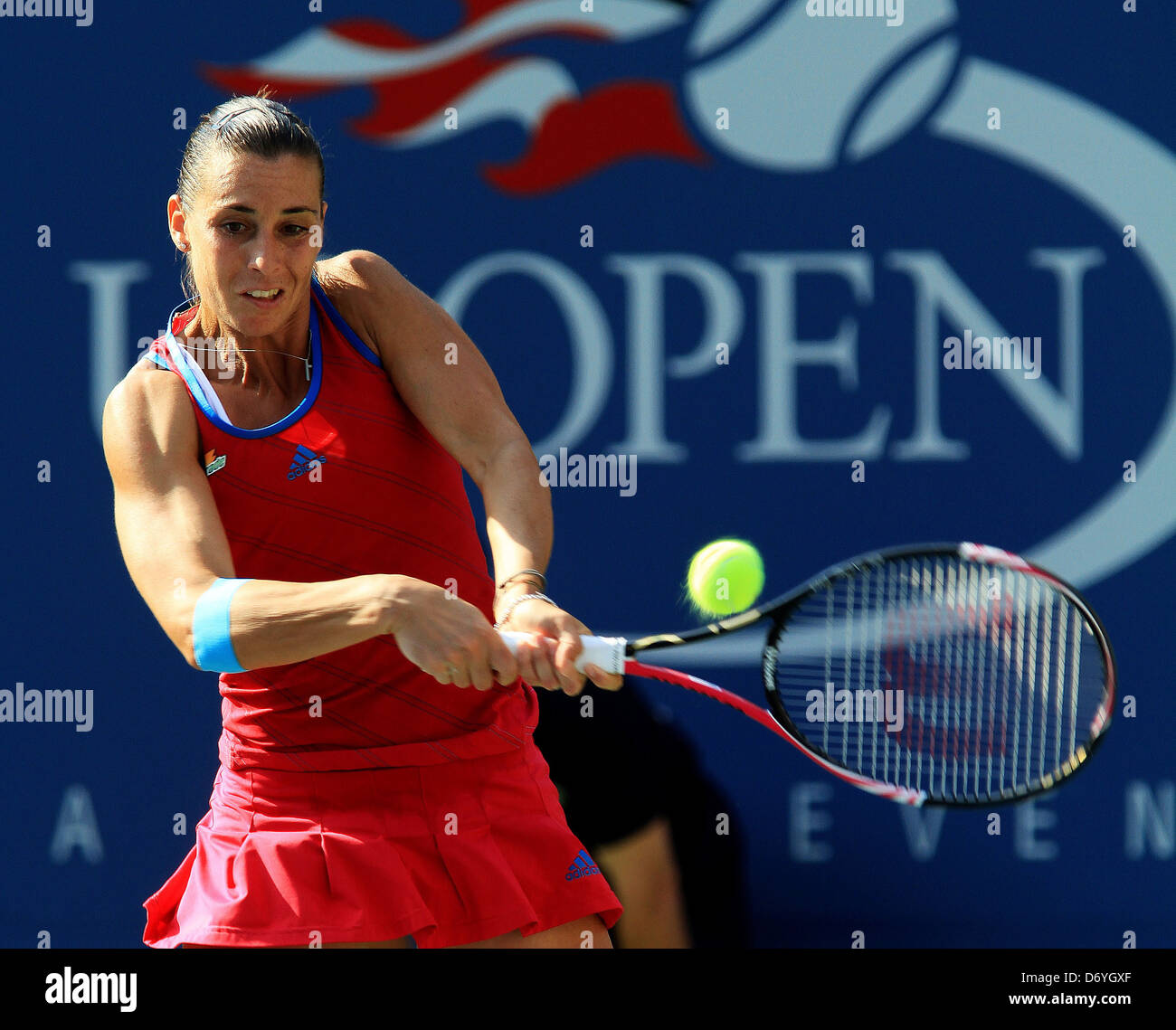 Flavia Pennetta of Italy during her match against Maria Sharapova, RUS ...