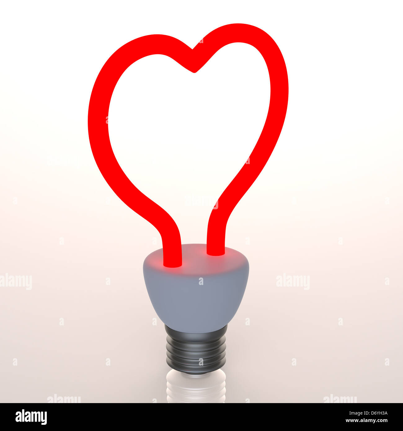 Red heart shaped light bulb isolated on white Stock Photo - Alamy