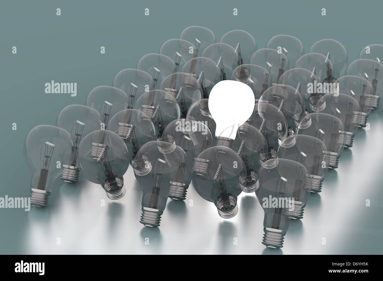 Creativity Concept with Light Bulb Glowing in 3d Stock Photo - Alamy