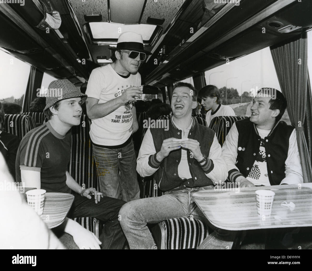 IAN DURY (1942-2000) English rock musician in 1979 on tour of Holland ...