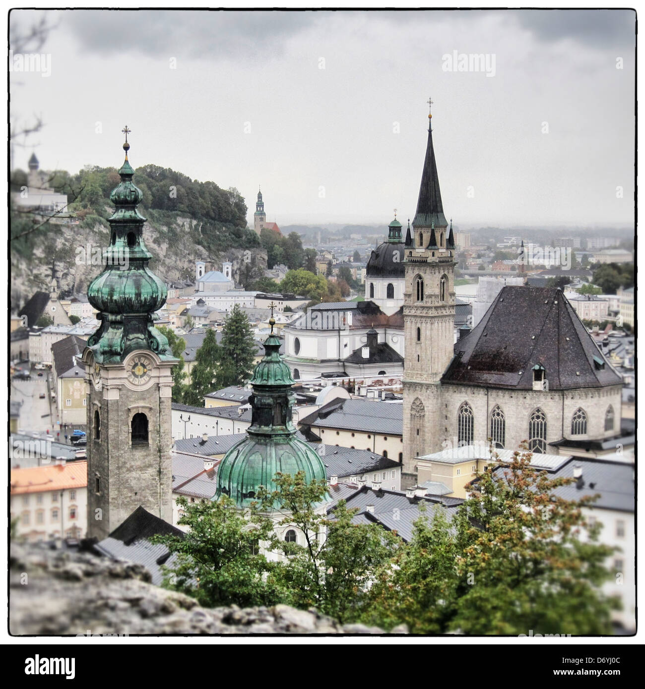 Ornate rooftops of Austrian city, Salzburg, Austria Stock Photo - Alamy