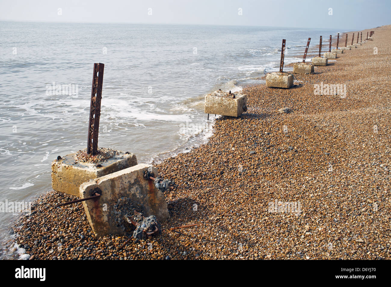 WW2 anti-invasion concrete blocks Stock Photo - Alamy