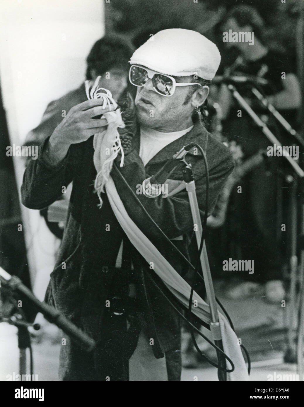 IAN DURY (1942-2000) English rock musician in 1979 during a tour of ...